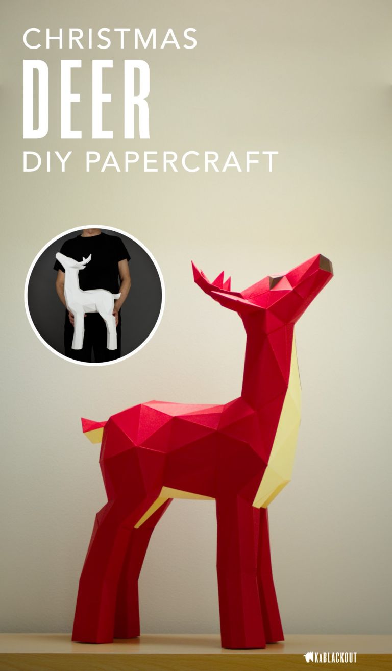 Create Your Own Papercraft Deer Papercraft Papercraft Deer Diy Deer Low ...