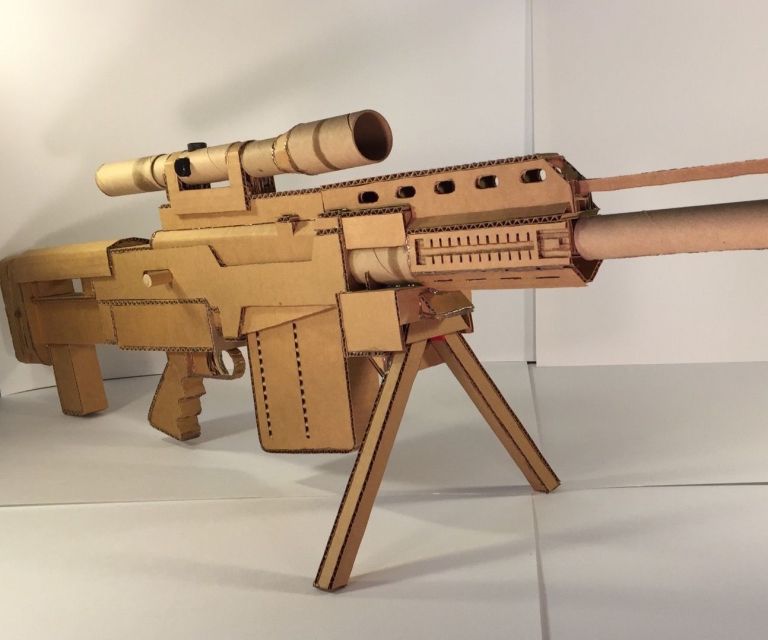 Gun Papercraft Fully Functioning Cardboard as 50 Sniper Rifle ...