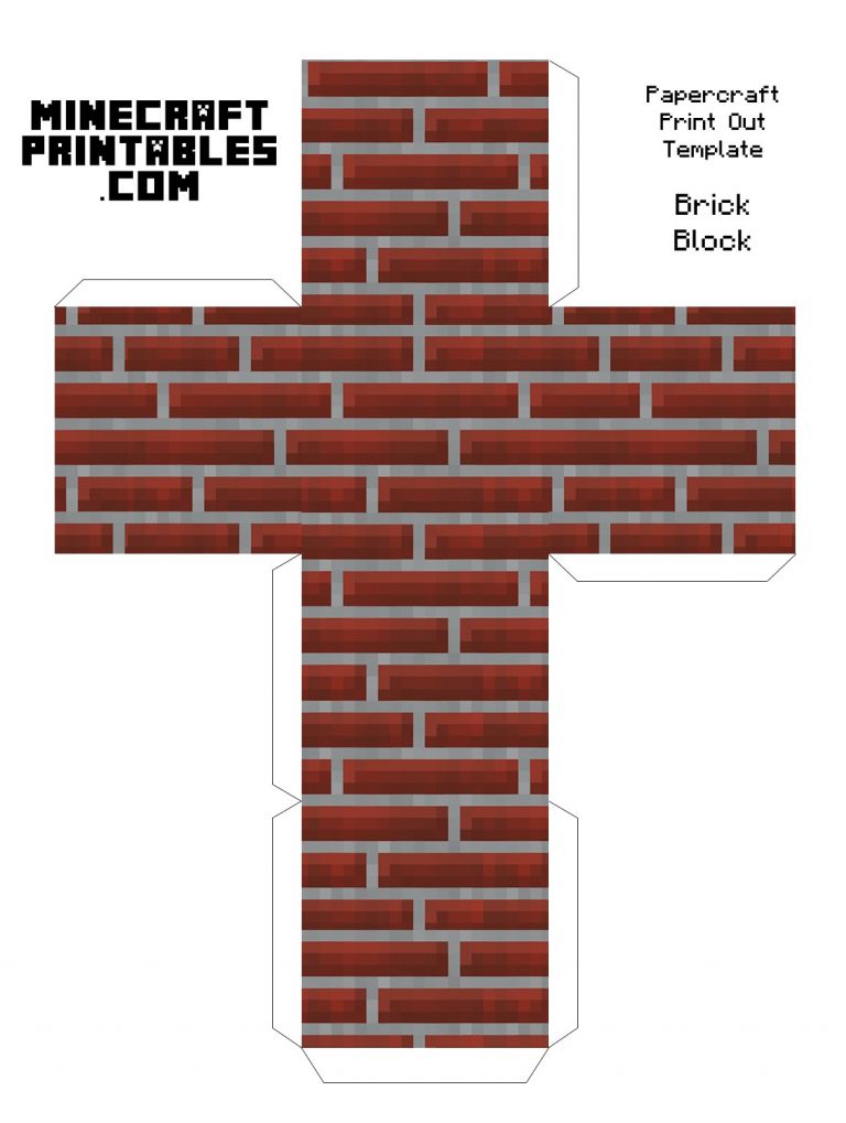 Minecraft Papercraft Crafting Table Brick Block Minecraft Party ...