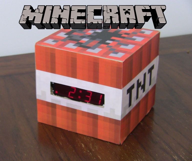 Minecraft Papercraft Set Minecraft Tnt Clock - Printable Papercrafts ...