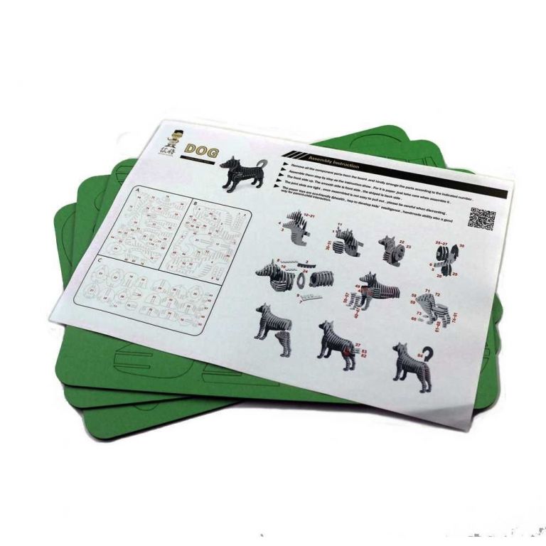 Papercraft Art 3d Puzzle Dog Paper Craft Puppy Model Cute Animal ...