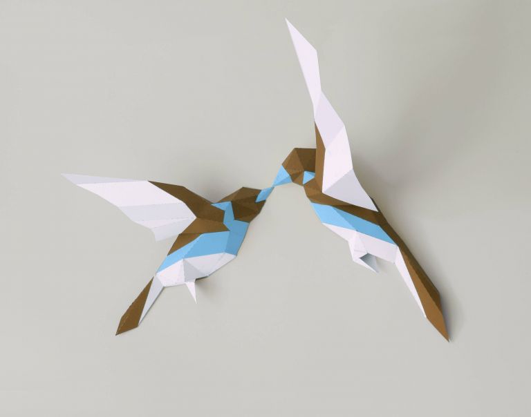 Papercraft Bird Diy Paper Birds On Wall 3d Papercraft Easy Paper Model ...