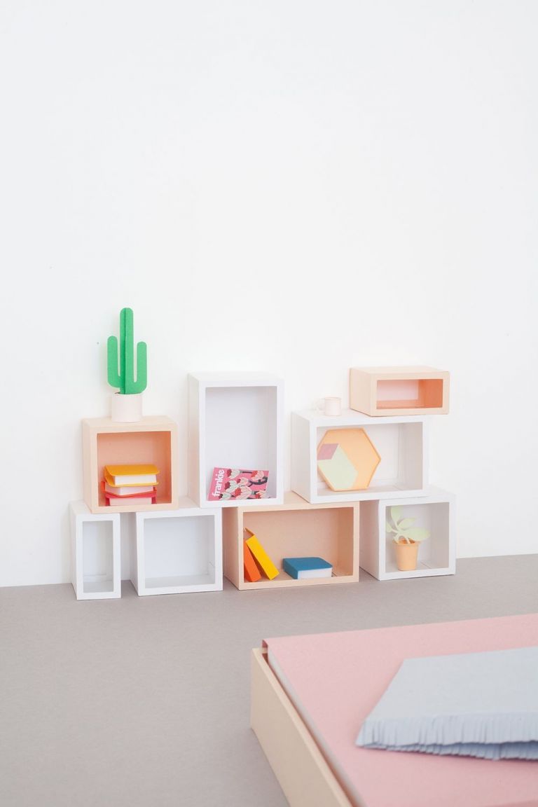Papercraft Furniture Taille Mannequin Carton Box Gris souris Closets ...