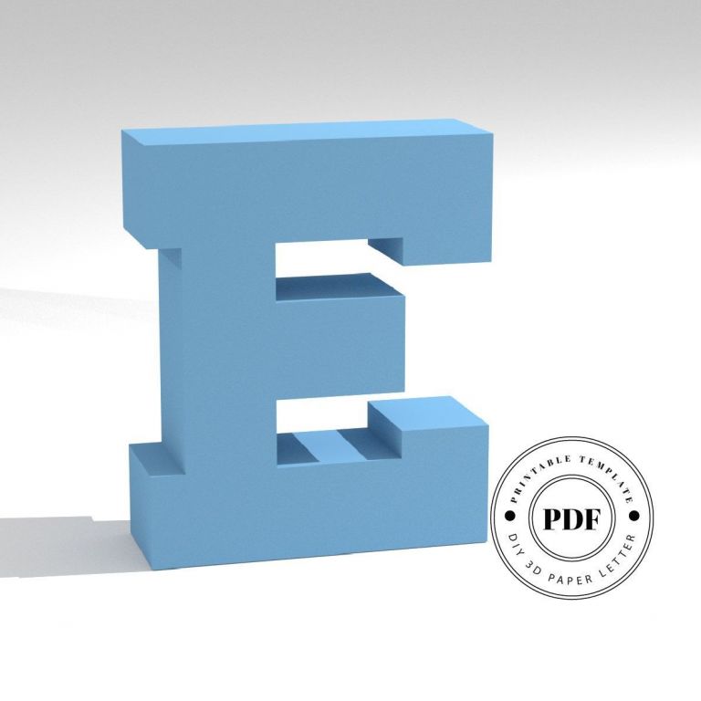 Papercraft Sets Printable Diy Template Pdf Letter E Low Poly Paper ... Papercraft Sets Printable Diy Template Pdf Letter E Low Poly Paper ...