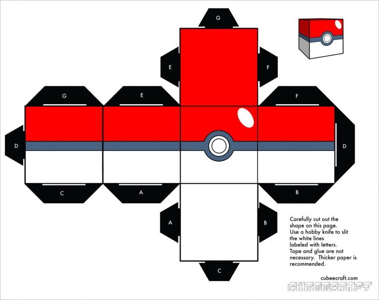 Pokeball Papercraft Pokeball Cubeecraft Free Papercraft - Printable ... Pokeball Papercraft Pokeball Cubeecraft Free Papercraft - Printable ...