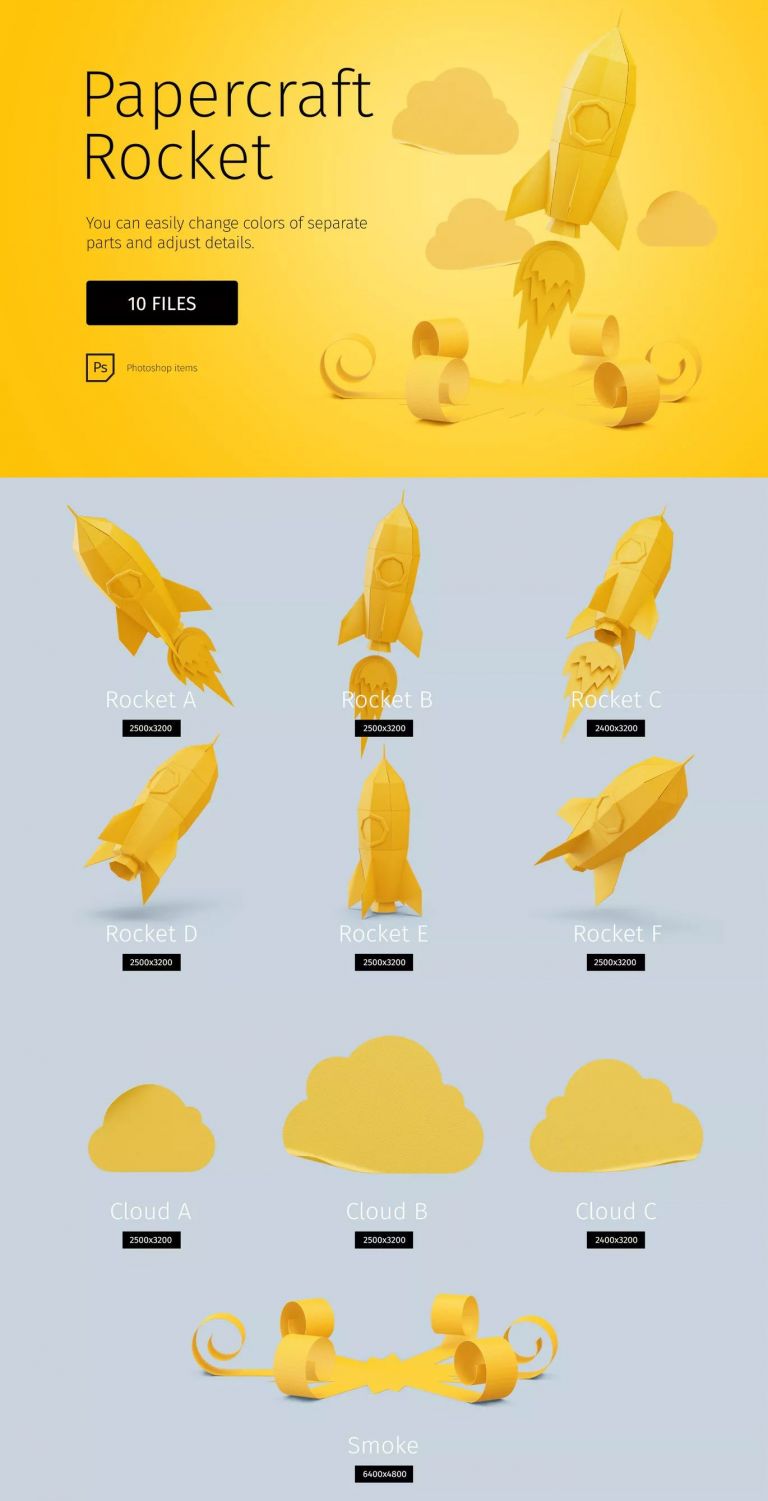 Rocket Papercraft Papercraft Rocket Mockup Product Mockups Pinterest ...