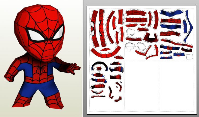 Superhero Papercraft Paperwar Spiderman 20cm Version Lp Super Hero ...