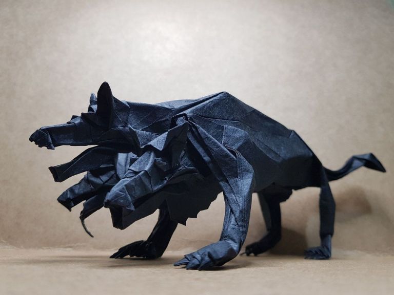 Wolf Papercraft Cerberus by Kim Ju Hyun origami - Printable Papercrafts ...